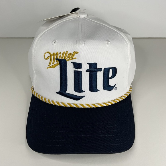 Miller Lite | Accessories | Miller Lite White And Navy Cap | Poshmark